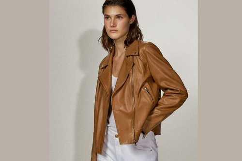 Кожаная косуха Massimo Dutti