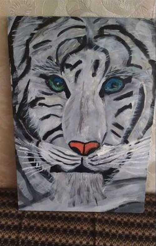 Картина маслом на холсте, Тигр, 30на40