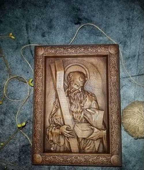 Икона Резная Из Дерева Святой апостол Андрей