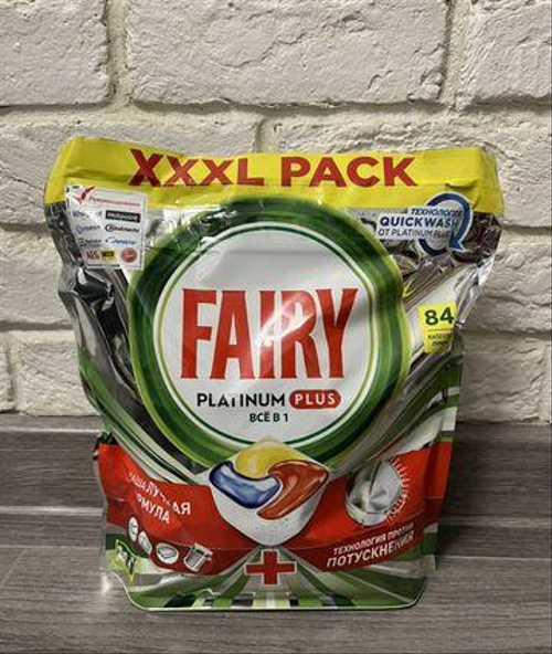 Капсулы для пмм Fairy platinum plus 84 шт лимон