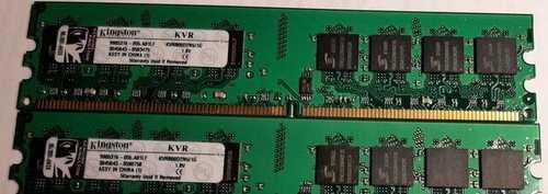 Память Kingston KVR800D2N5/1G DDR2, 2шт