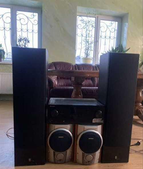 Усилитель Pioneer и 4 колонки