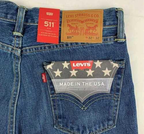 Новые джинсы Levi's 511, W32/L32, made in USA