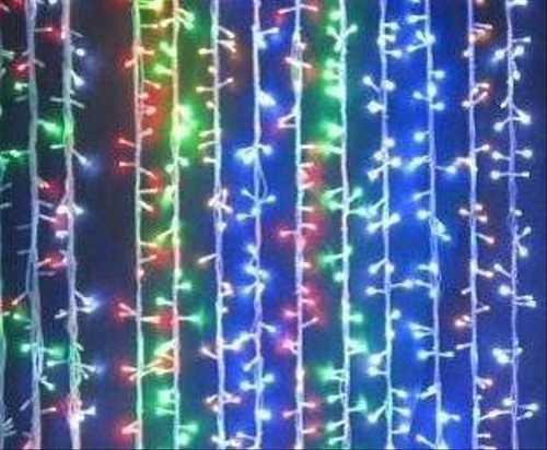 Гирлянда штора цветная160 светодиодных ламп