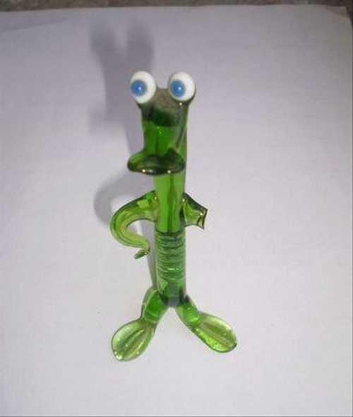 Крокодил Гена Статуэтка-игрушка из цветного стекла