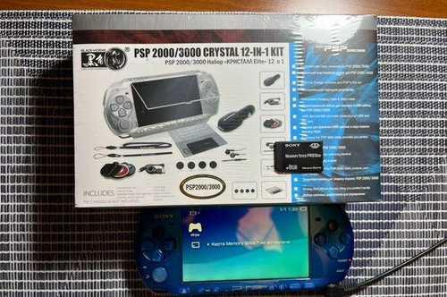 Sony psp 3008 Vibrant Blue прошитая