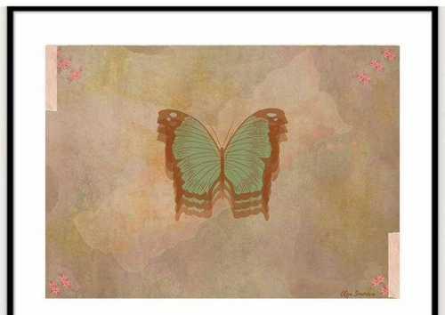 Дизайнерский плакат для интерьера "Бабочка"