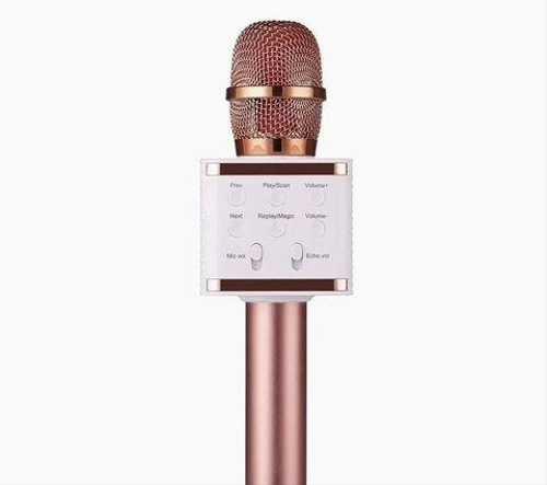 Микрофон Караоке V7 розовое золото