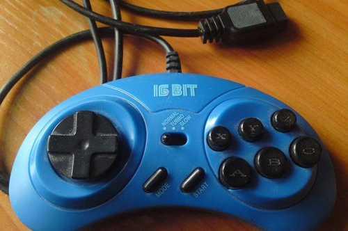 Джойстик для sega 16 bit (Controller Turbo Blue)