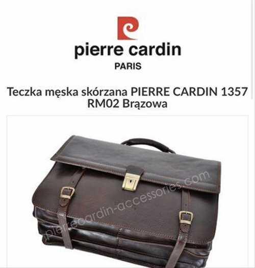 Потфель кожаный новый Pierre Cardin Франция оригин