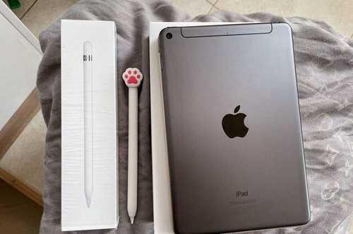 iPad mini 5 256 sim + apple pencil и чехлы