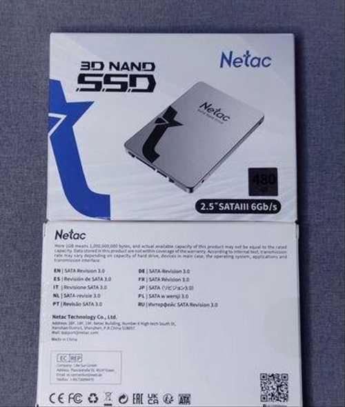 SSD Netac 480 Gb 2.5 дюйма, новый