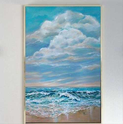 Картина маслом на холсте пейзаж морской. Море
