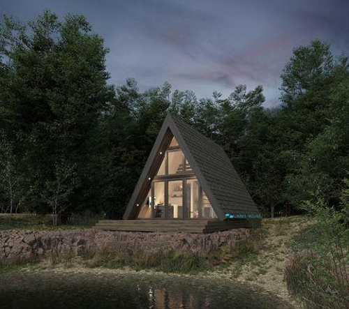 Каркасный дом A - frame 62м2