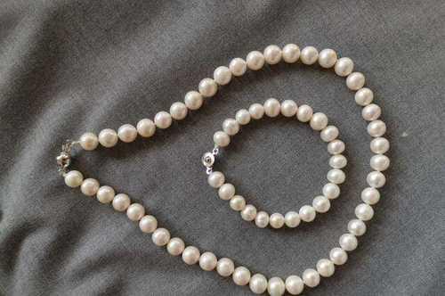 Ожерелье из натурального жемчуга комплект