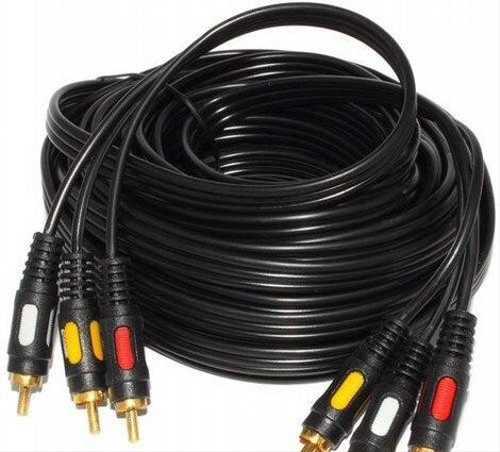 Кабель 3 x RCA (Тюльпан) - 3 x RCA (Тюльпан), 10 м
