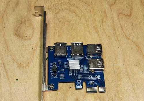 Рейзер-коммуникатор PCI-e 1 to 4 + райзеры майнинг