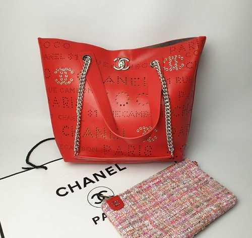 Сумка шопер красная Chanel Vip Gift