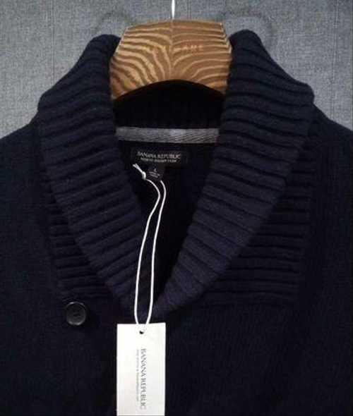 Banana Republic Шерстяной Кардиган Navy Blue Wool