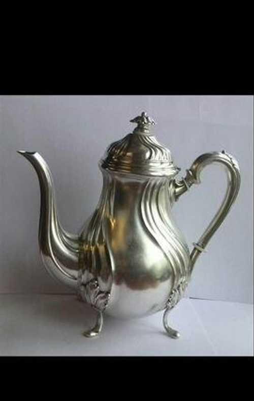 Антикварный Серебряный чайник кофейник 1820-1888