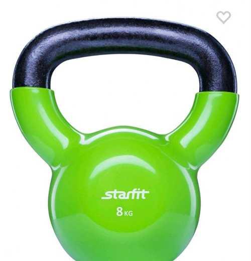 Гиря виниловая starfit DB-401, зеленая, 8 кг