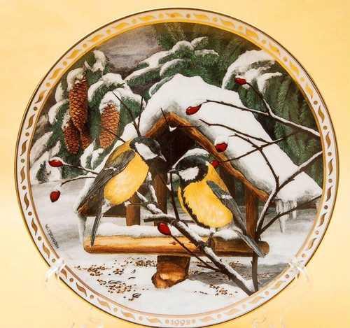 Коллекционная Тарелка Зима Синички Швейцария