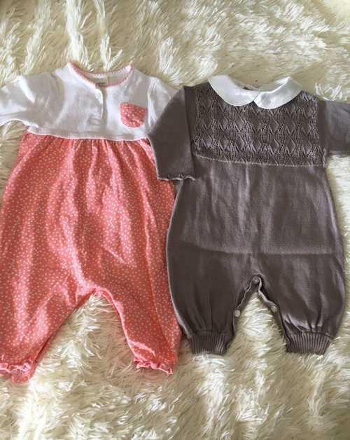 Тепленькие слипы на девочку 3-6мес