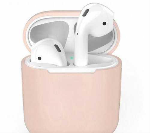 Чехол для AirPods силиконовый Розовый песок
