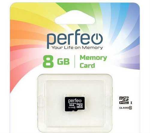 Карта памяти Perfeo microSD 8GB High-Capacity (Cla