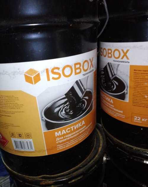 Мастика гидроизоляционная isobox. Мастика гидроизоляционная ISOBOX 22 кг. Мастика Изобокс ТЕХНОНИКОЛЬ 22 кг. ISOBOX мастика гидроизоляционная 22кг метал ведро. Мастика кровельная битумно-полимерная ISOBOX (22кг).