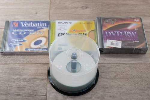 Чистые диски DVD-RW, CD-RW, CD-R