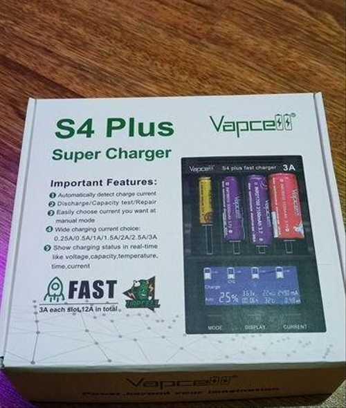 Зарядное устройство Vapcell S4 Plus 3A