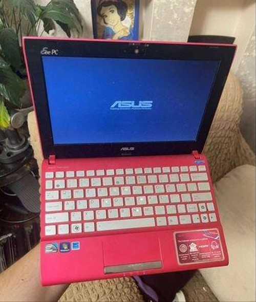 Розовый ноутбук 10.1” asus 4-x яд intel N2800/2gb