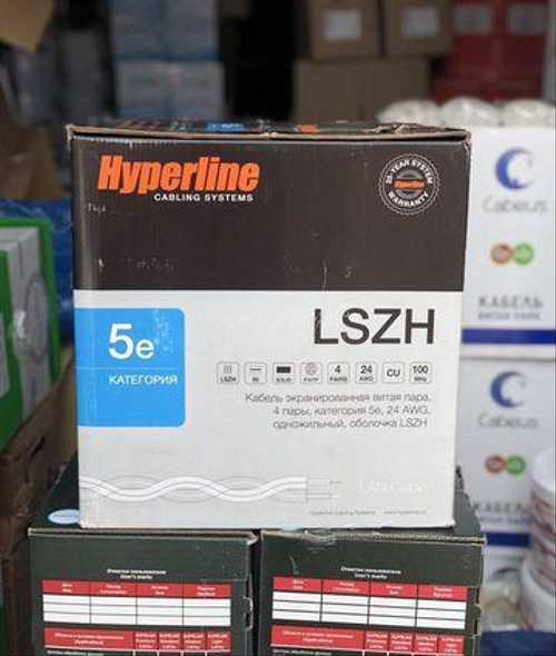 Hyperline futp4-C5E-S24-IN-lszh-GY-305 (305 м)