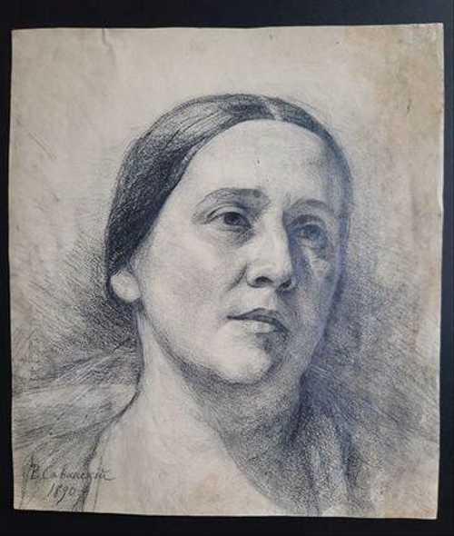 Савинский В.Е. (1859-1937) "Женский портрет" 1890
