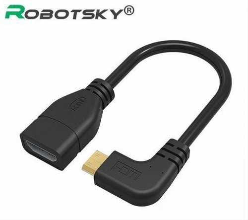 Кабель переходник mini-hdmi папа к hdmi мама угол | Festima.Ru ...
