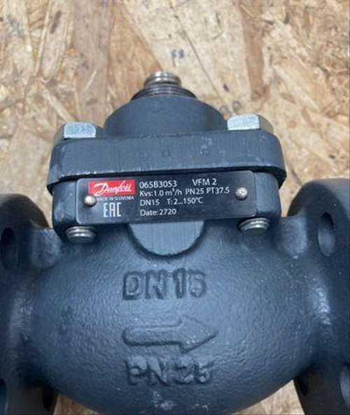 Danfoss, VFM2. Kvs 1.0. Pn 25.Pt37.5. Dn 15.T:2.15