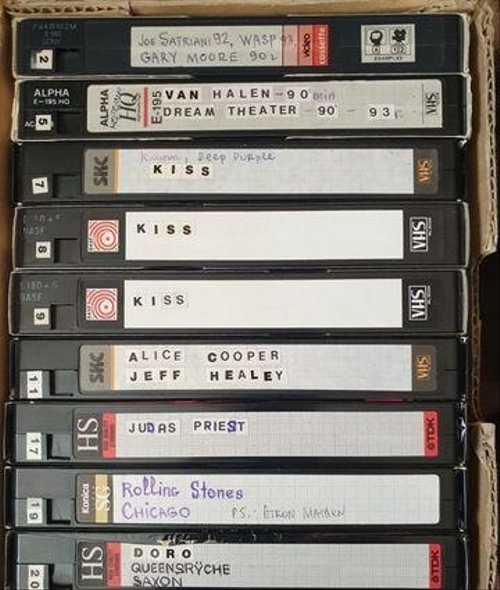 VHS видео кассеты гитара видеошколы, рок-фильмы
