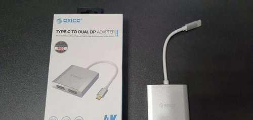 Переходник Orico USB Type-C на 2 Displayport