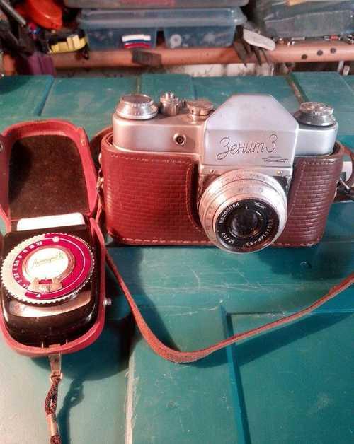 Фотоаппарат Зенит3+экспонометр Ленинград 2