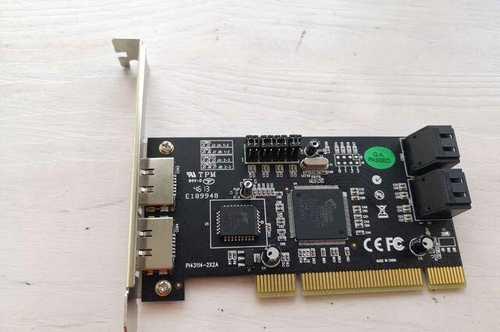 Контроллер PCI 4x SATA + 2 e-SATA SIL3114
