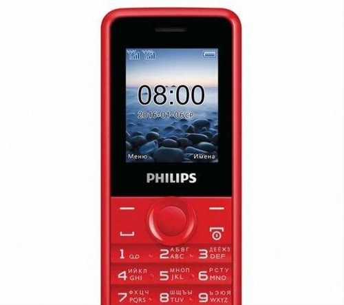 Philips e106. Телефон Philips e103, красный.