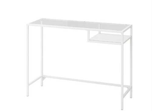 IKEA витшё стол Стол д/ноутбука, белый, стекло