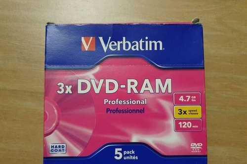 Диски verbatim DVD-RAM 4.7Gb 3x