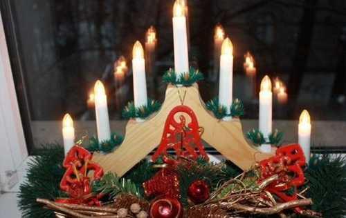 Рождественская горка 7 свечей дерево
