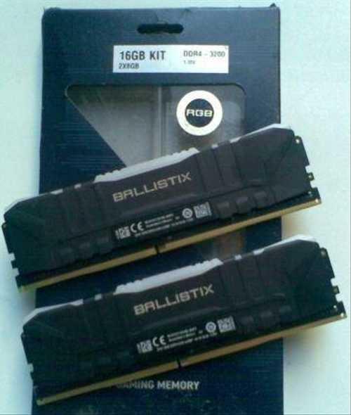 DDR4 Crucial Ballistix RGB 16GB (8GBx2) 3200MHz