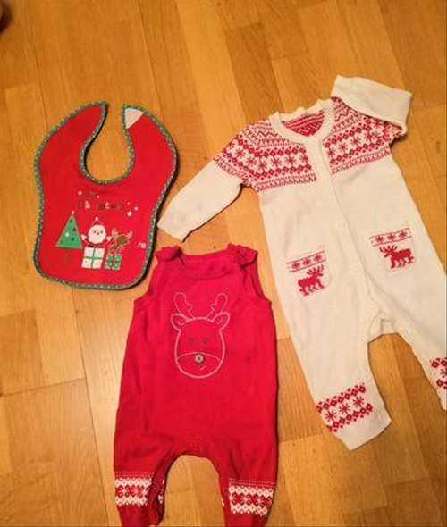 Комбинезон новогодний трикотаж mothercare 62