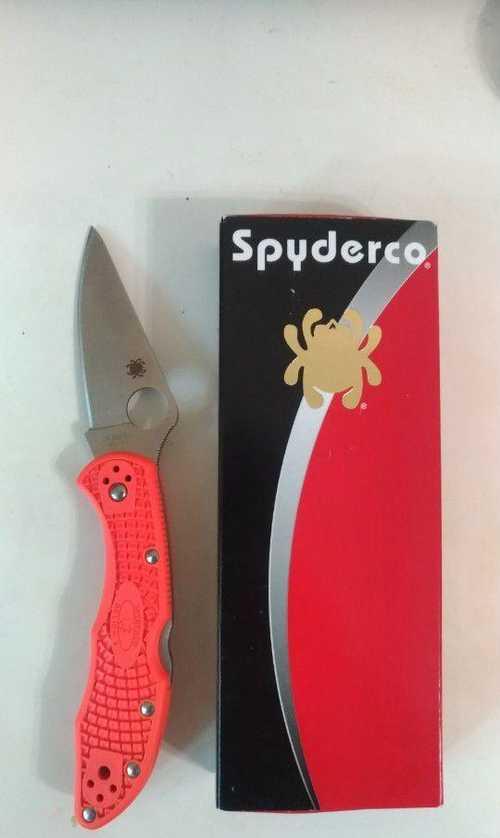 Нож складной spyderco delica 4 orange