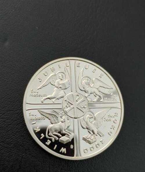 Монета 10 злотых 2000 г. Миллениум Польша серебро