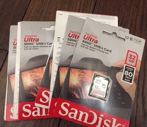 Карта памяти SD 32gb для фотоаппарата 39шт